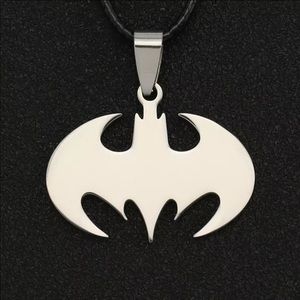 Batman | Accessories | Stainless Steel Leather Batman Necklace | Poshmark